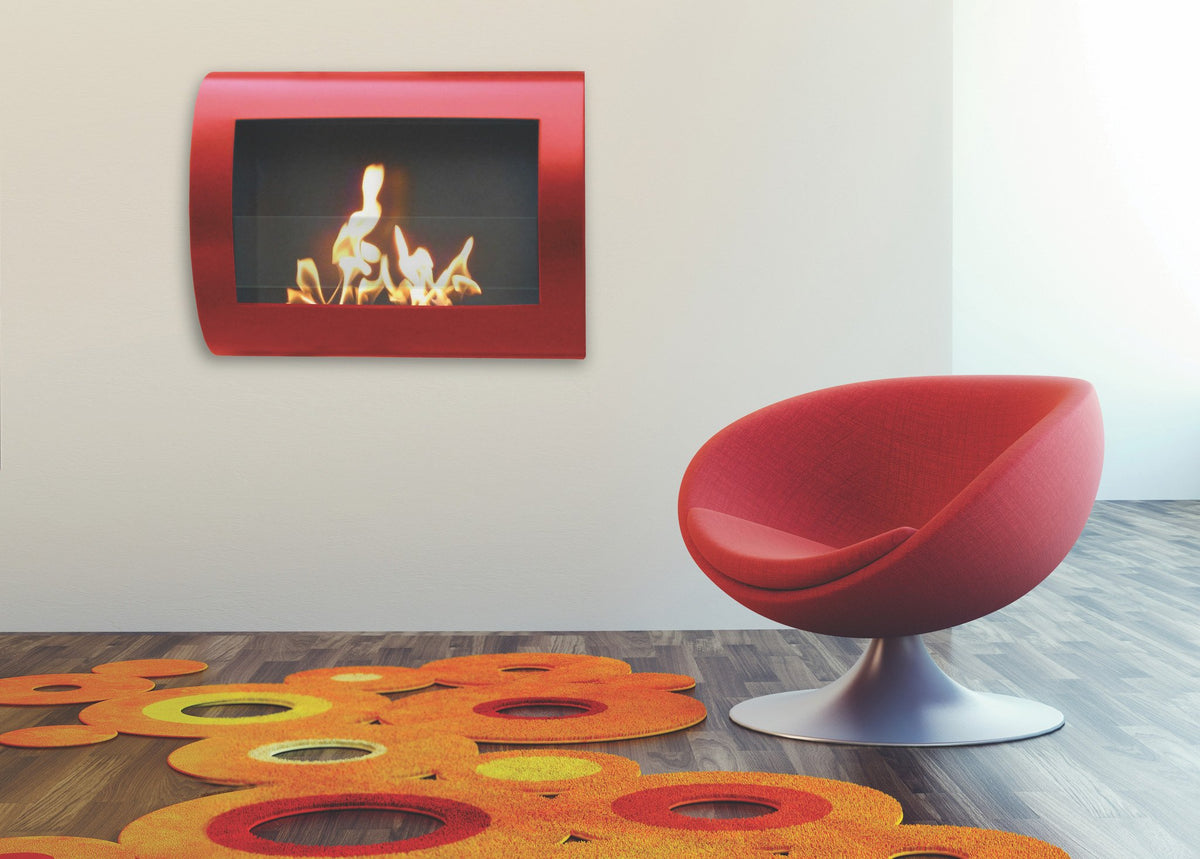 Anywhere Fireplace Chelsea Indoor Wall Mount - Red High Gloss | The ...
