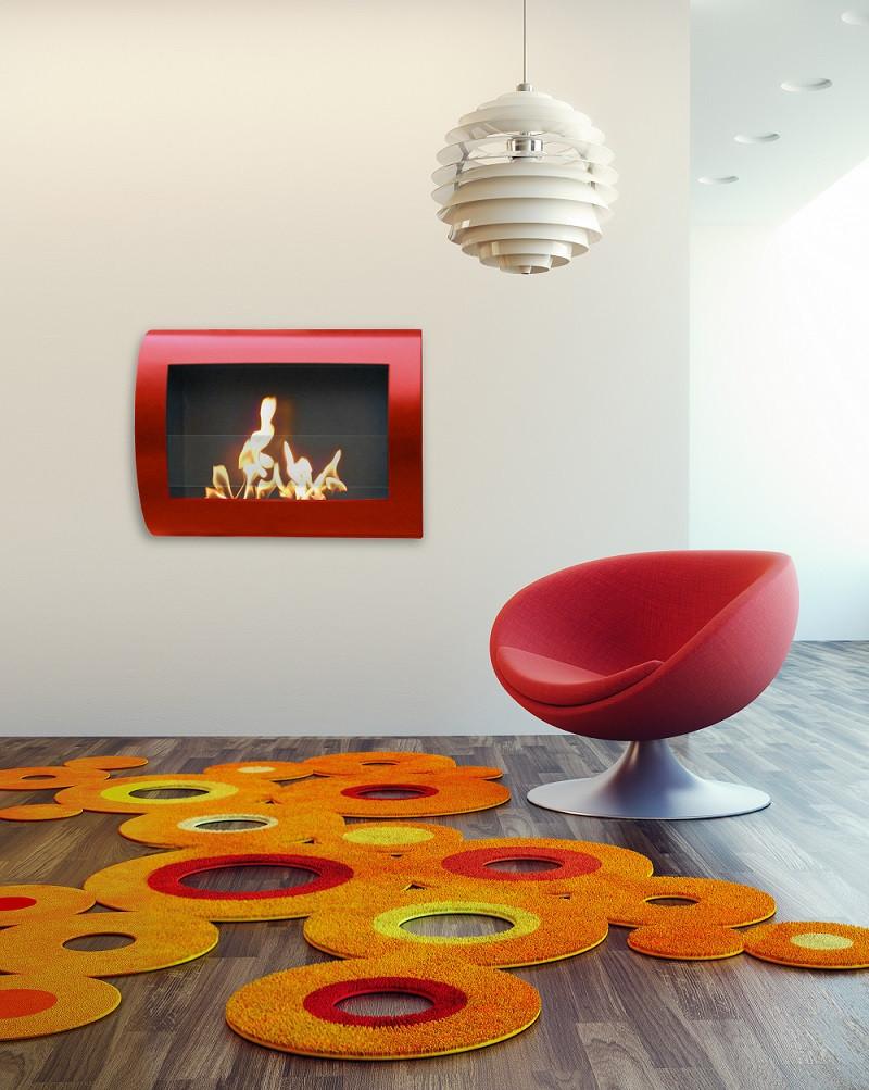 Anywhere Fireplace Chelsea Indoor Wall Mount - Red High Gloss | The ...